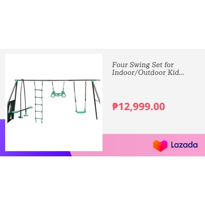 Four Swing Set for Indoor/Outdoor Kids Play