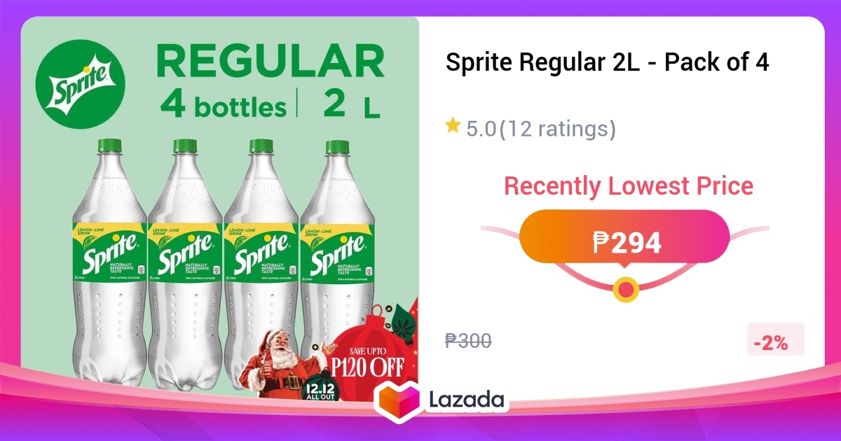 Sprite Regular 2L - Pack of 4