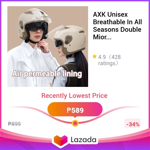 AXK Unisex Breathable In All Seasons Double Miorr Motorcycle Half Face ...