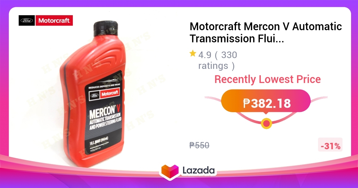 Motorcraft Mercon V Automatic Transmission Fluid ( ATF ) and ...