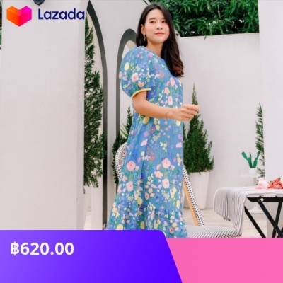 Sugarbird - Notty Dress ชุดเดรสพิมพ์ลายฟลอรัลกุ๊นขอบตัดสีสวย