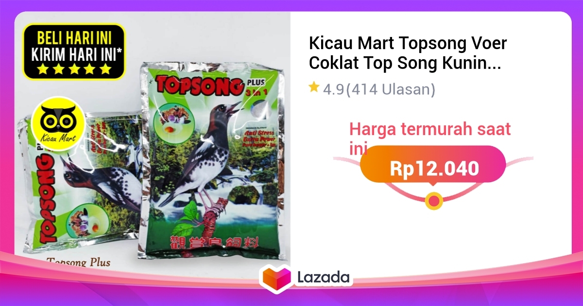 Kicau Mart Topsong Voer Coklat Top Song Kuning Pur Pakan Makanan Burung ...