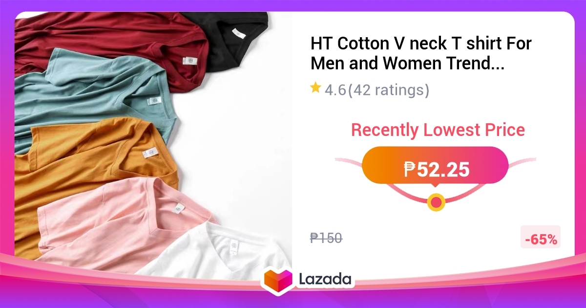 HT Cotton V neck T shirt For Men and Women Trendy Casual Summer Attire ...