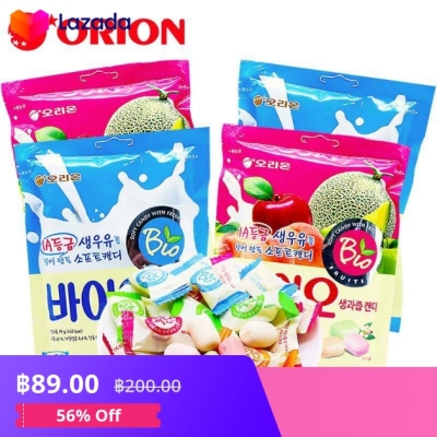 ลูกอมเกาหลี รสนมผลไม้ และรสนม orion bio candy fruit juice flavor and ...