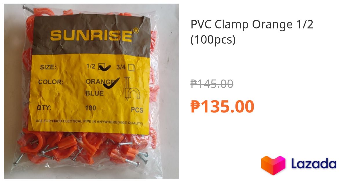 PVC Clamp Orange 1/2 (100pcs)