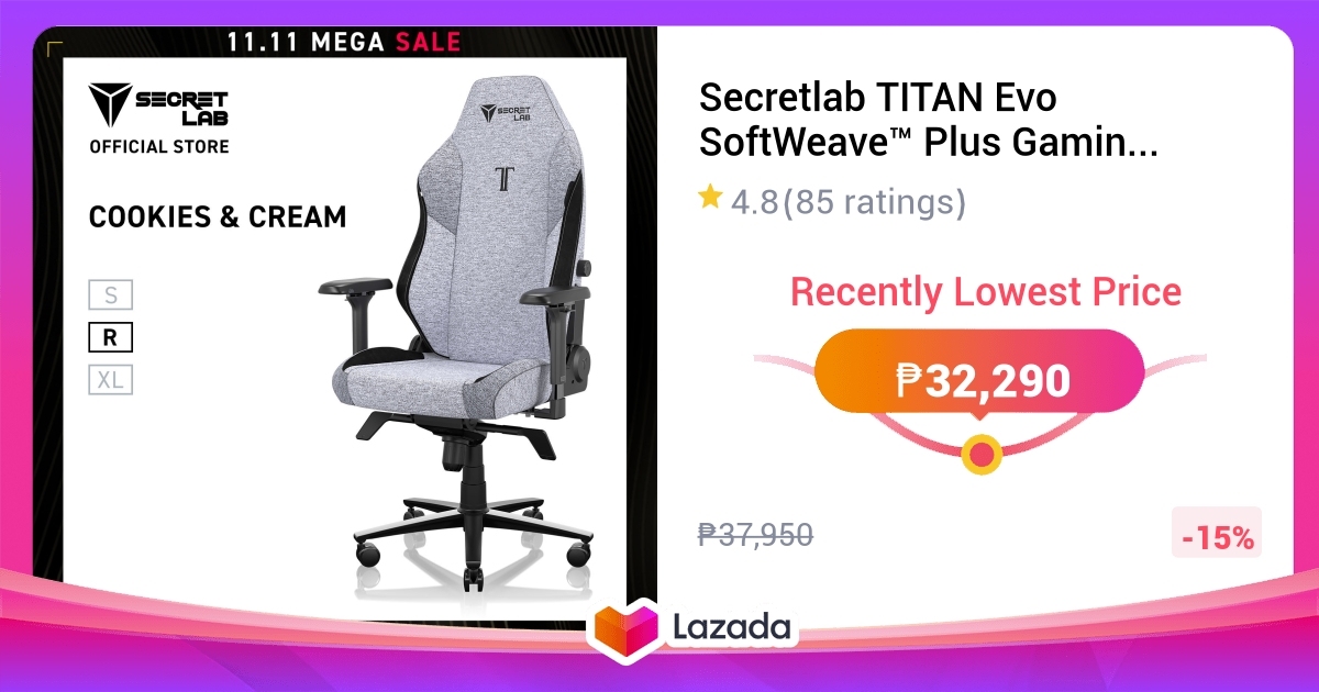 Secretlab TITAN Evo SoftWeave™ Plus Gaming Chair—Cookies & Cream