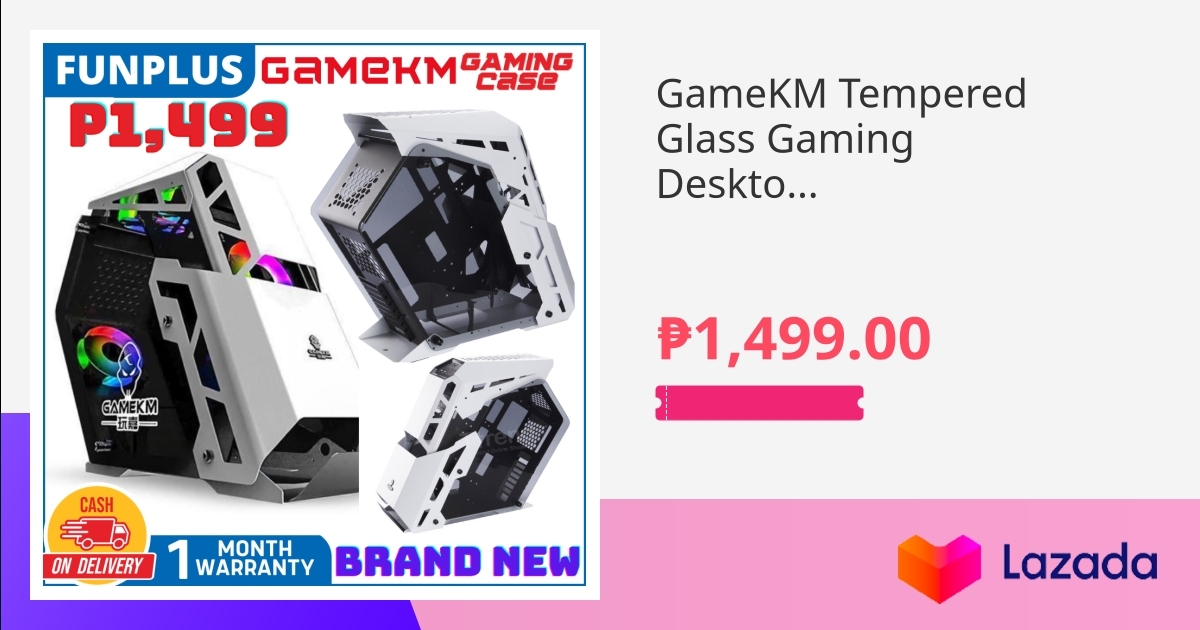GameKM Tempered Glass Gaming Desktop Case Mid-Tower Gaming Computer ...