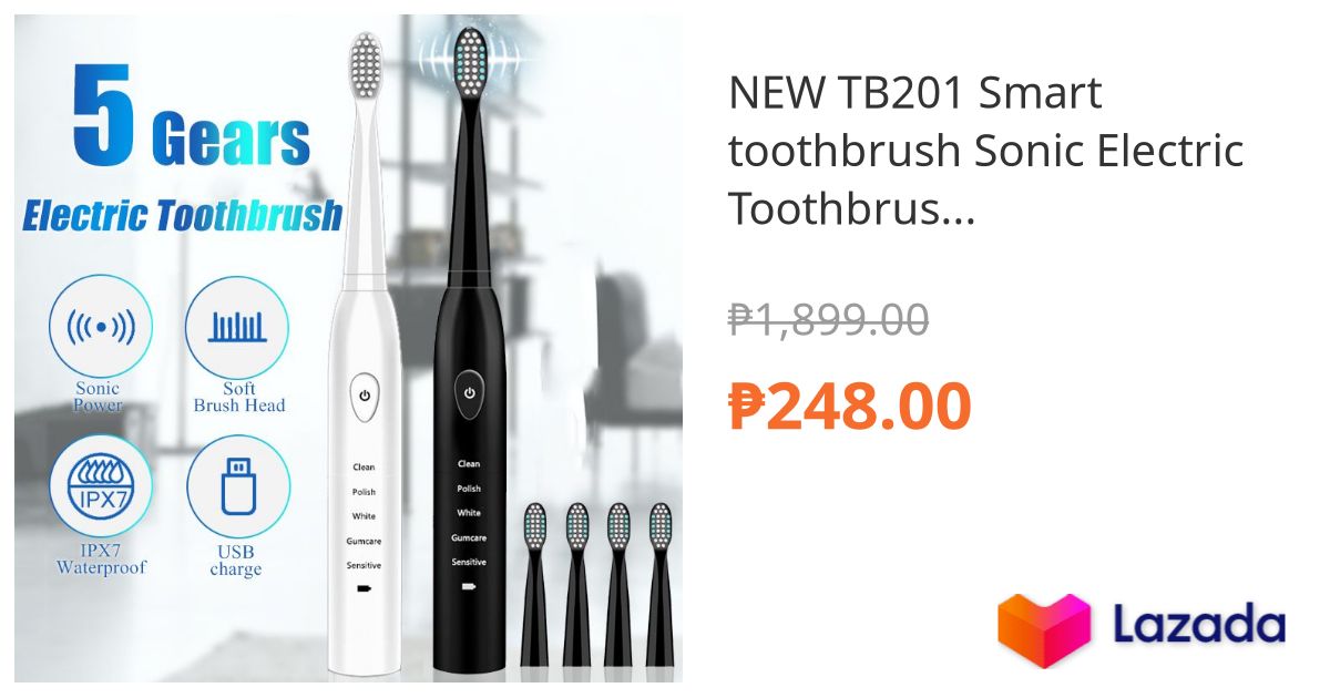 NEW TB201 Smart toothbrush Sonic Electric Toothbrush USB Rechargeable ...