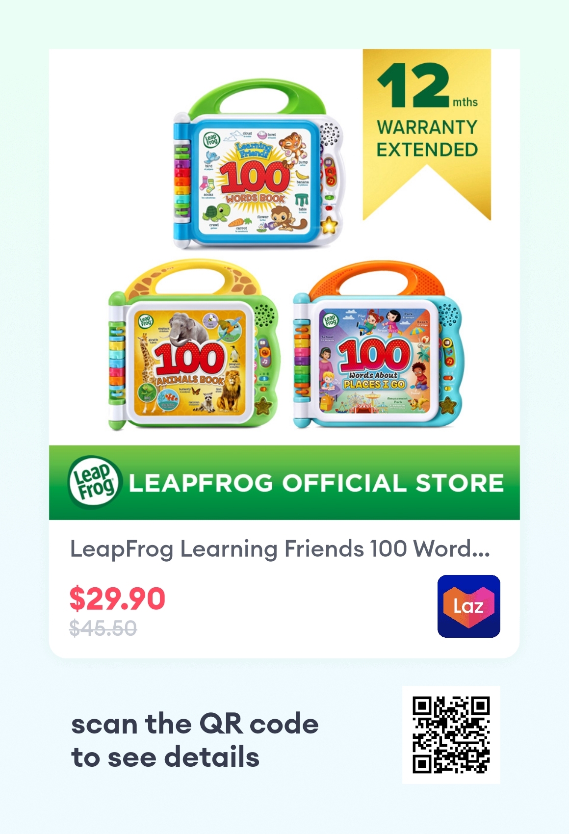 LeapFrog Learning Friends 100 Words Book | 100 Animals | 100 Places ...
