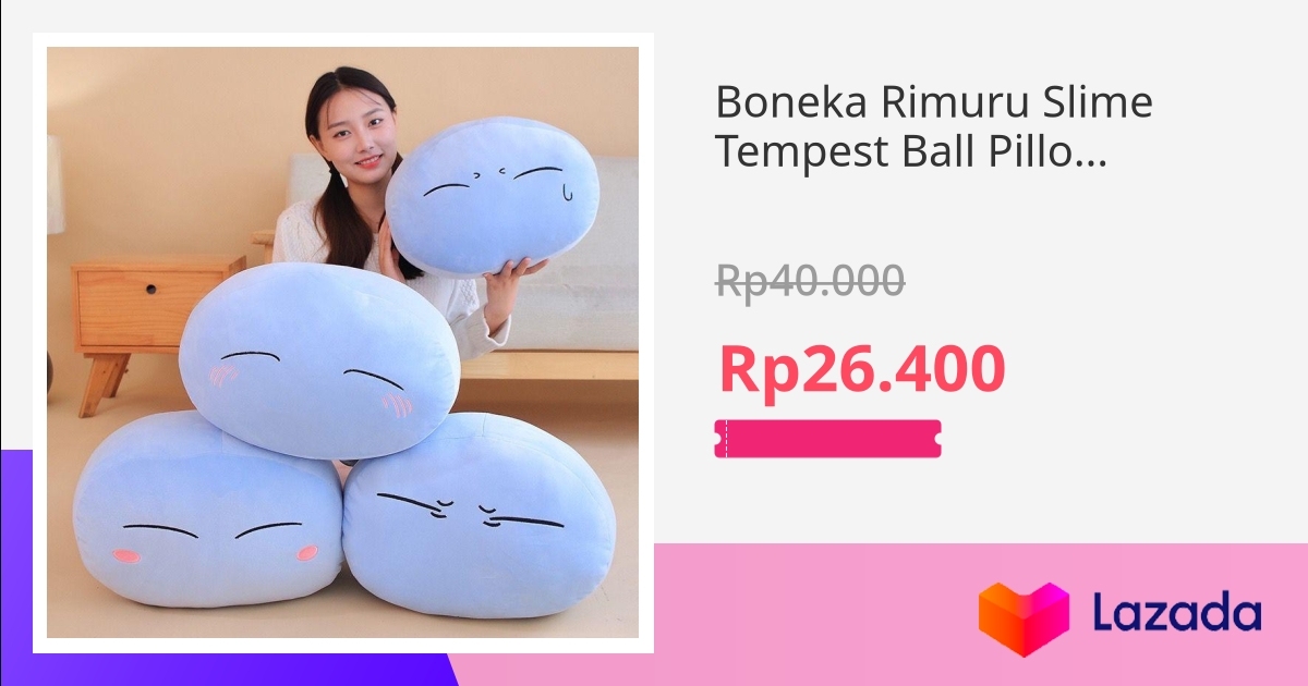 Boneka Rimuru Slime Tempest Ball Pillow Ukuran 30 cm