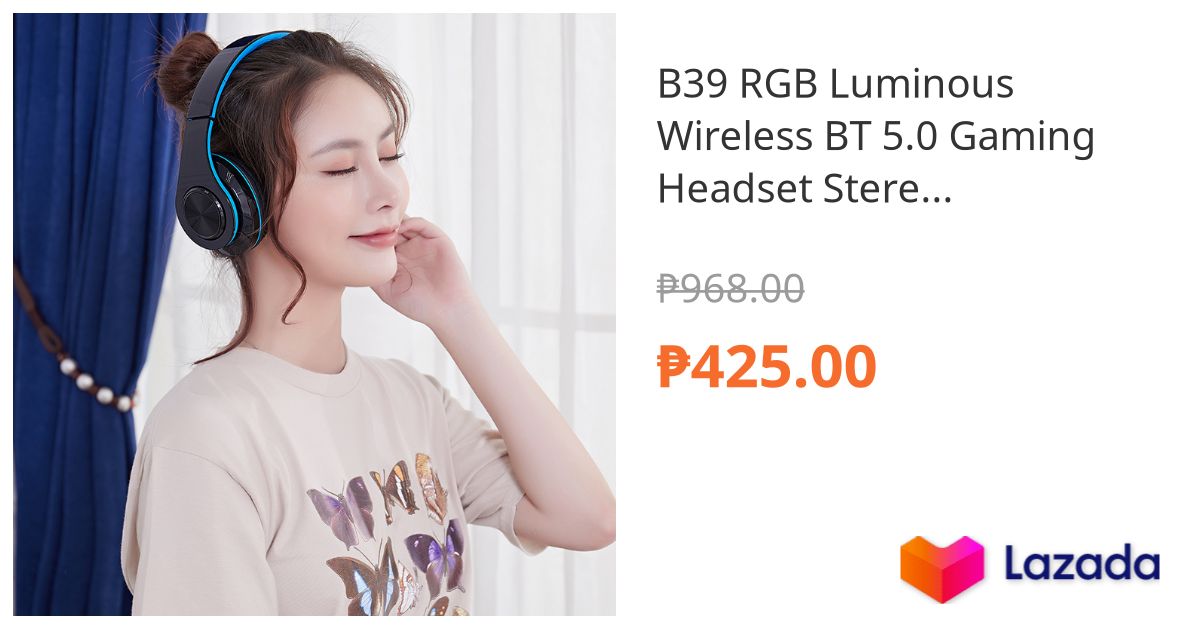 B39 RGB Luminous Wireless BT 5.0 Gaming Headset Stereo Headphone ...