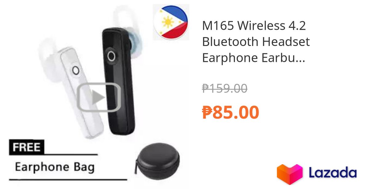 M165 Wireless 4.2 Bluetooth Headset Earphone Earbud with mic music call ...