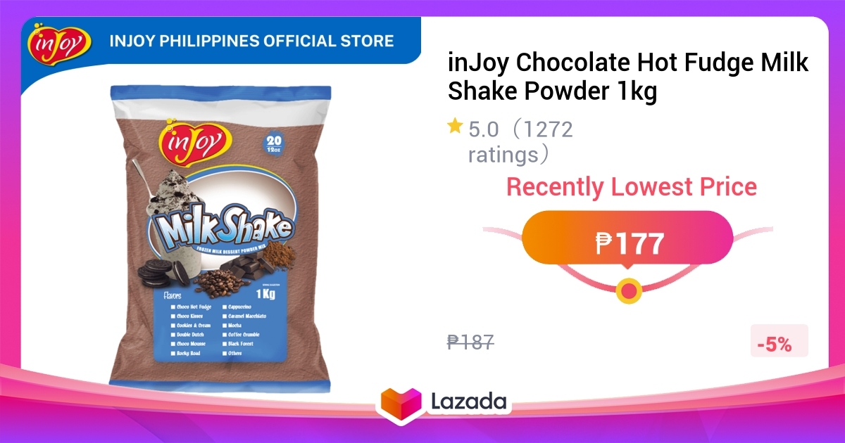 inJoy Chocolate Hot Fudge Milk Shake Powder 1kg