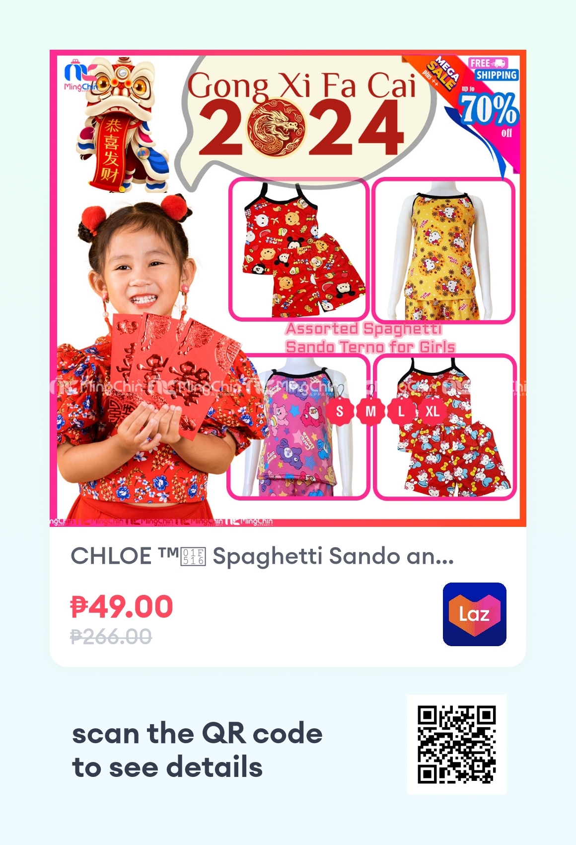 CHLOE ™️🔖 Spaghetti Sando and Short Cartoon Print Set Terno for Girls ...