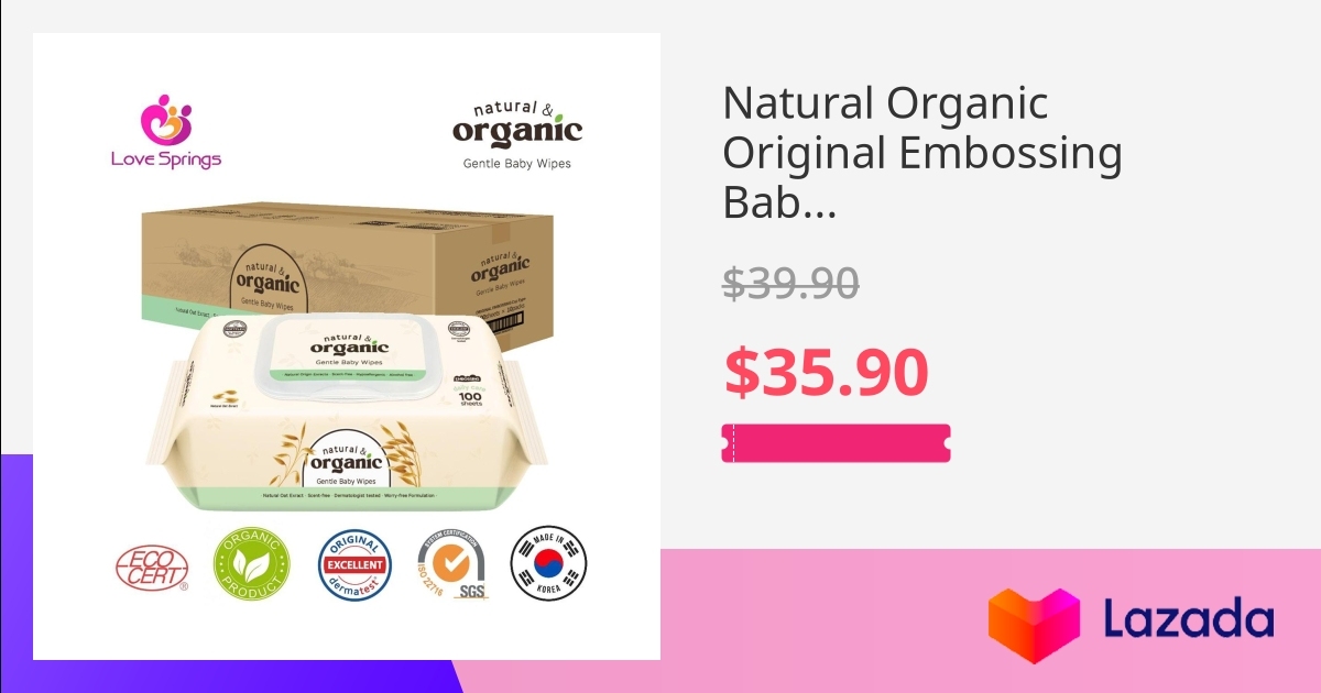 Natural Organic Original Embossing Baby Wipes Cap - Case