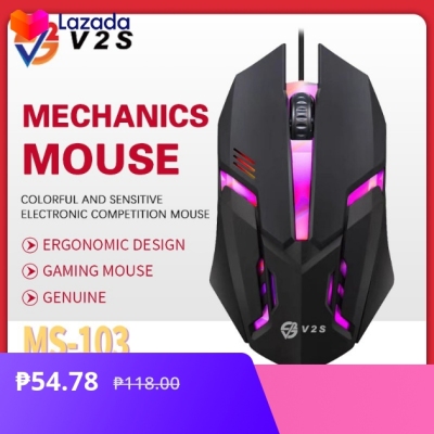 Check out V2S MS103 Mouse USB Wired Gaming Cool Hig...at 54% off!₱54.78 ...