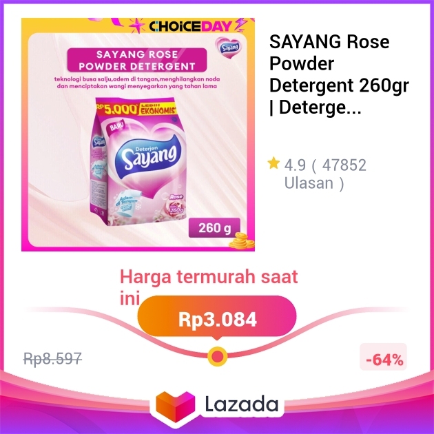 SAYANG Rose Powder Detergent 260gr | Detergen pembersih baju | COD