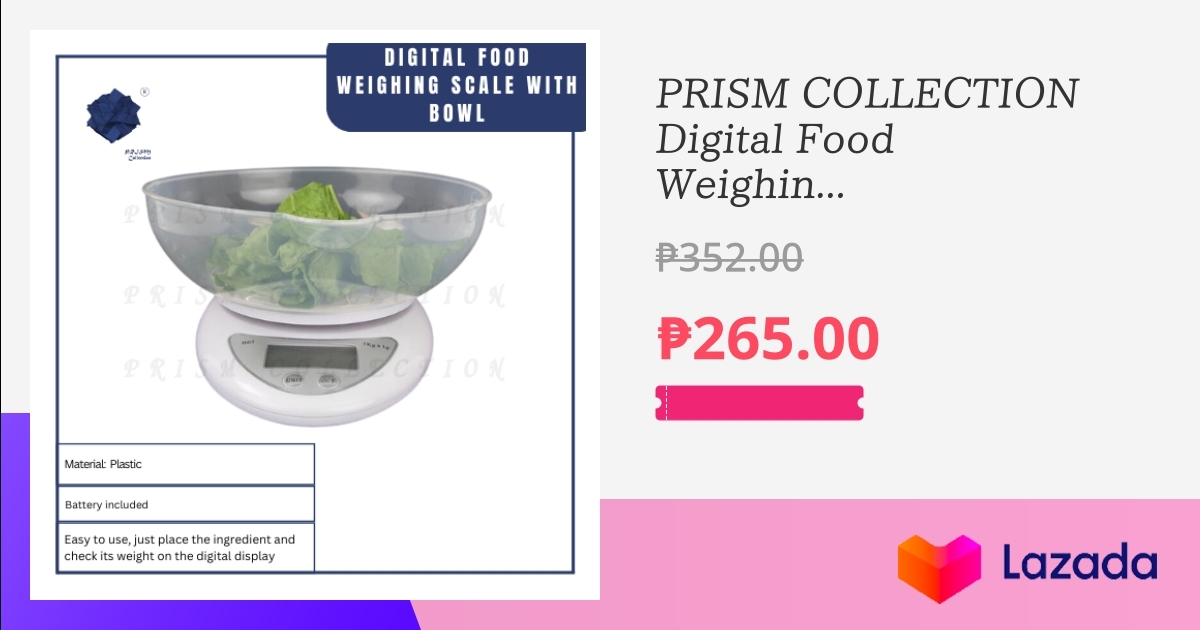 PRISM COLLECTION Digital Food Weighing Scale with Bowl