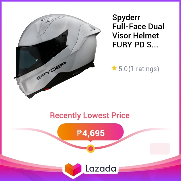 Spyderr Full-Face Dual Visor Helmet FURY PD S0 (FREE CLEAR VISOR) 4001 ...