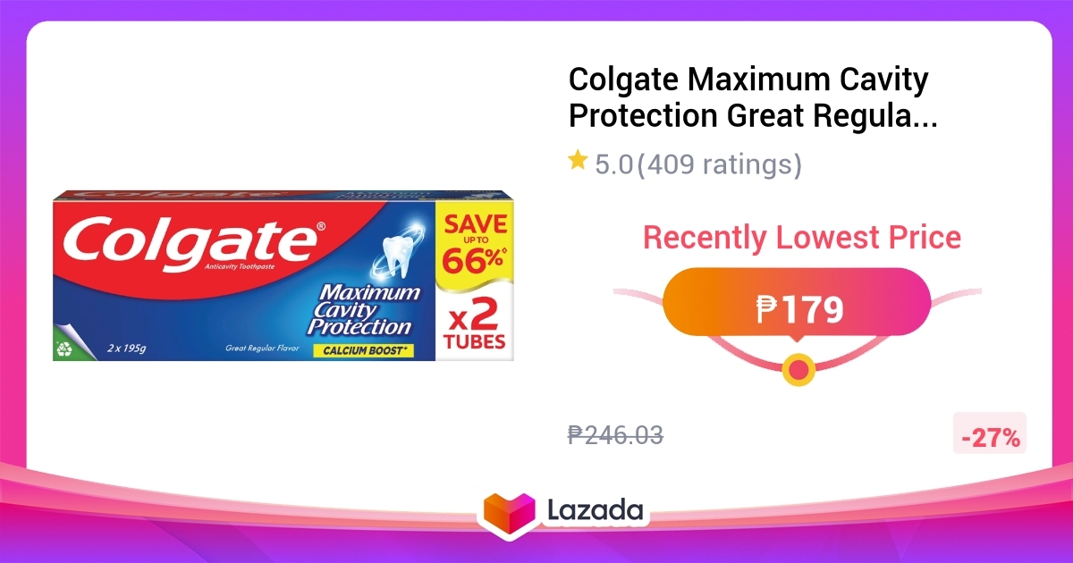 Colgate Maximum Cavity Protection Great Regular Flavor Anti-Cavity ...
