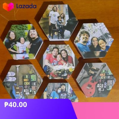 CUSTOMIZED PERSONALIZED HEXAGON PHOTO TILES/2D (SINTRA BOARD) minimum 6 ...
