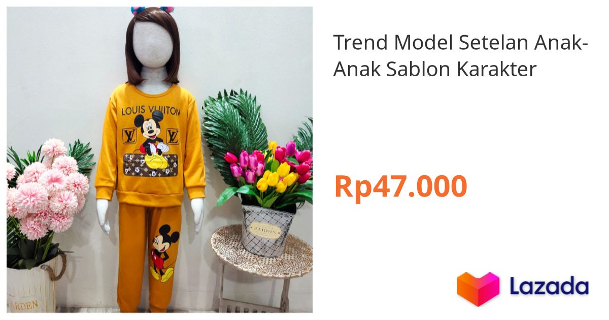 Trend Model Setelan Anak- Anak Sablon Karakter