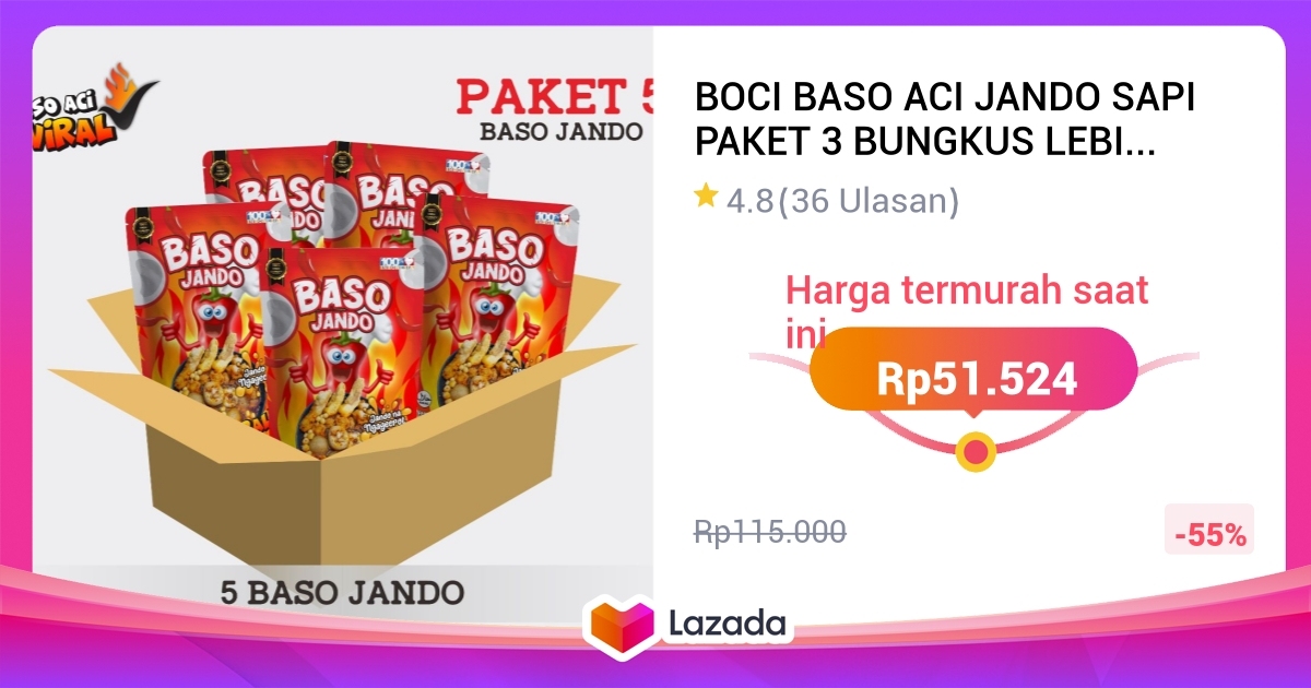 BOCI BASO ACI JANDO SAPI PAKET 3 BUNGKUS LEBIH MURAH SPECIAL