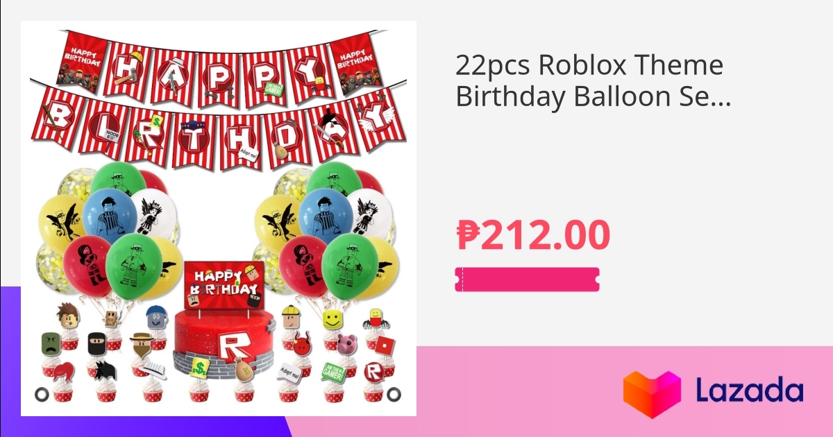 22pcs Roblox Theme Birthday Balloon Set Party Balloons THE SALIVIO SHOP