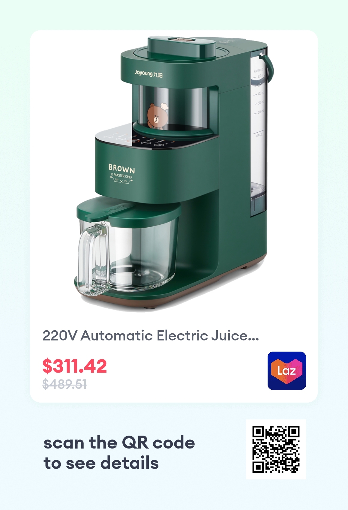 220V Automatic Electric Juicer Heating Soybean Milk Maker Machine For ...