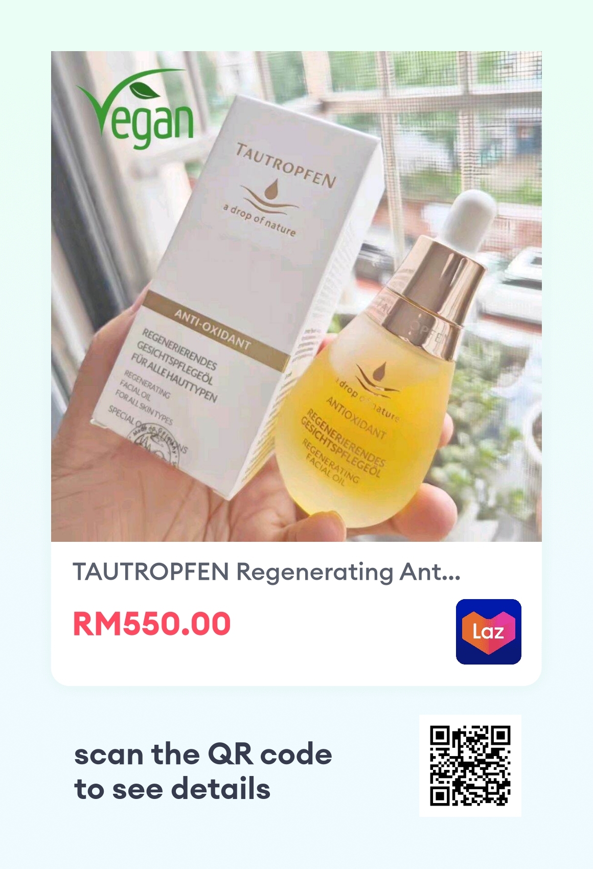 TAUTROPFEN Regenerating Anti Oxidant Facial Oil (35ml) 德国天露芬赋活精华油抗老修护保湿精华油