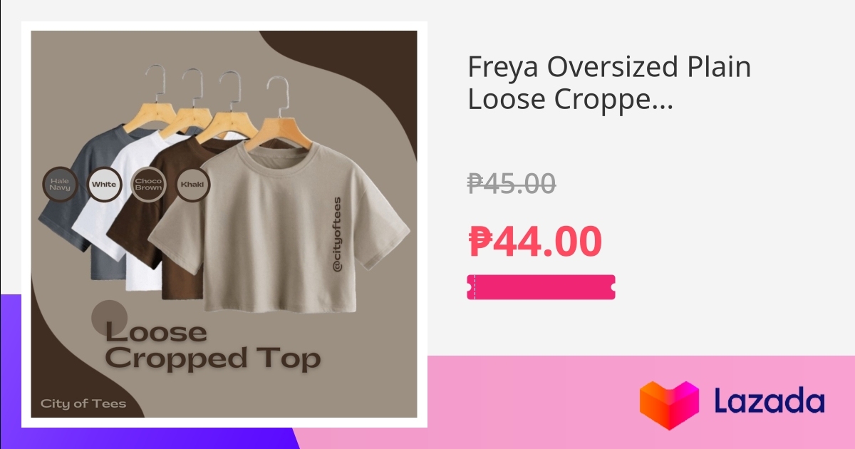 Freya Oversized Plain Loose Cropped Tops | Skintone | Earthtone ...