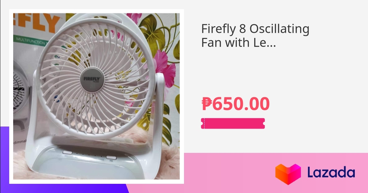 Firefly 8 Oscillating Fan with Led light and USB Charging port