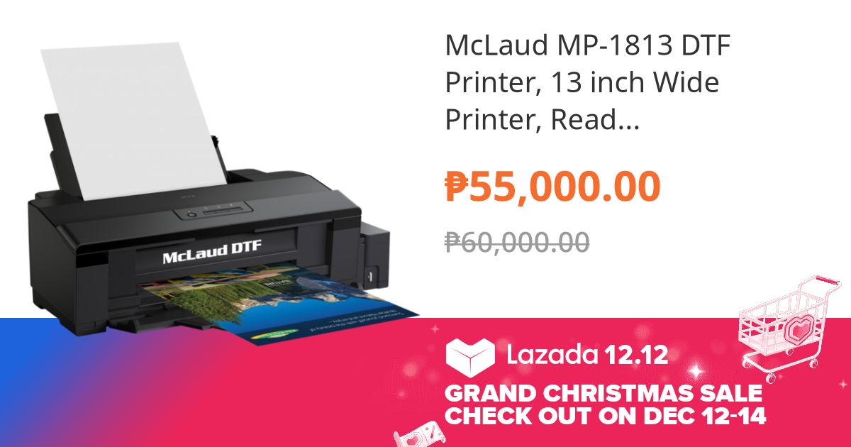McLaud MP-1813 DTF Printer, 13 inch Wide Printer, Ready to Print Bundle ...