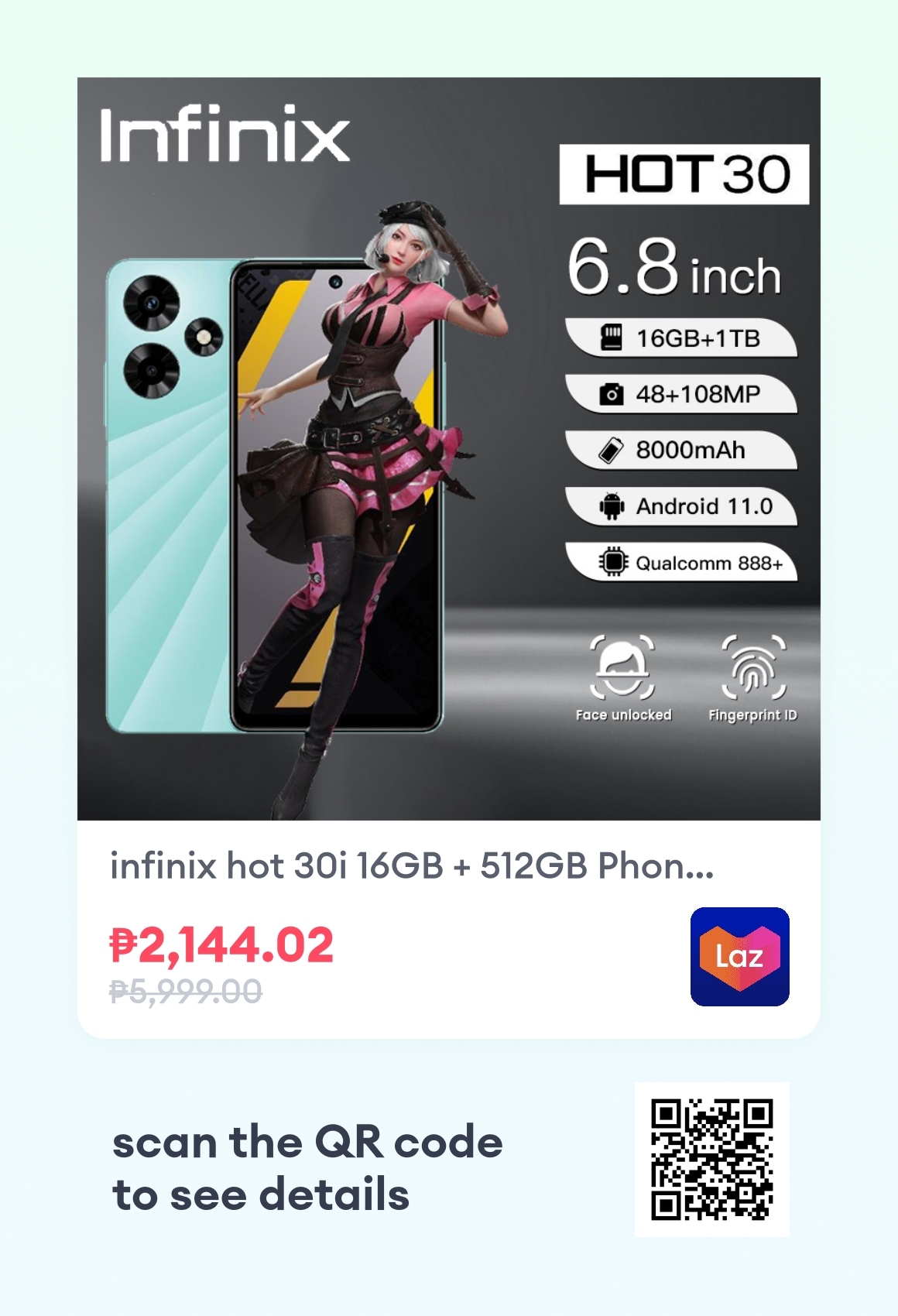 infinix hot 30i 16GB + 512GB Phone Original Cellphone Sale Cheap Phone ...