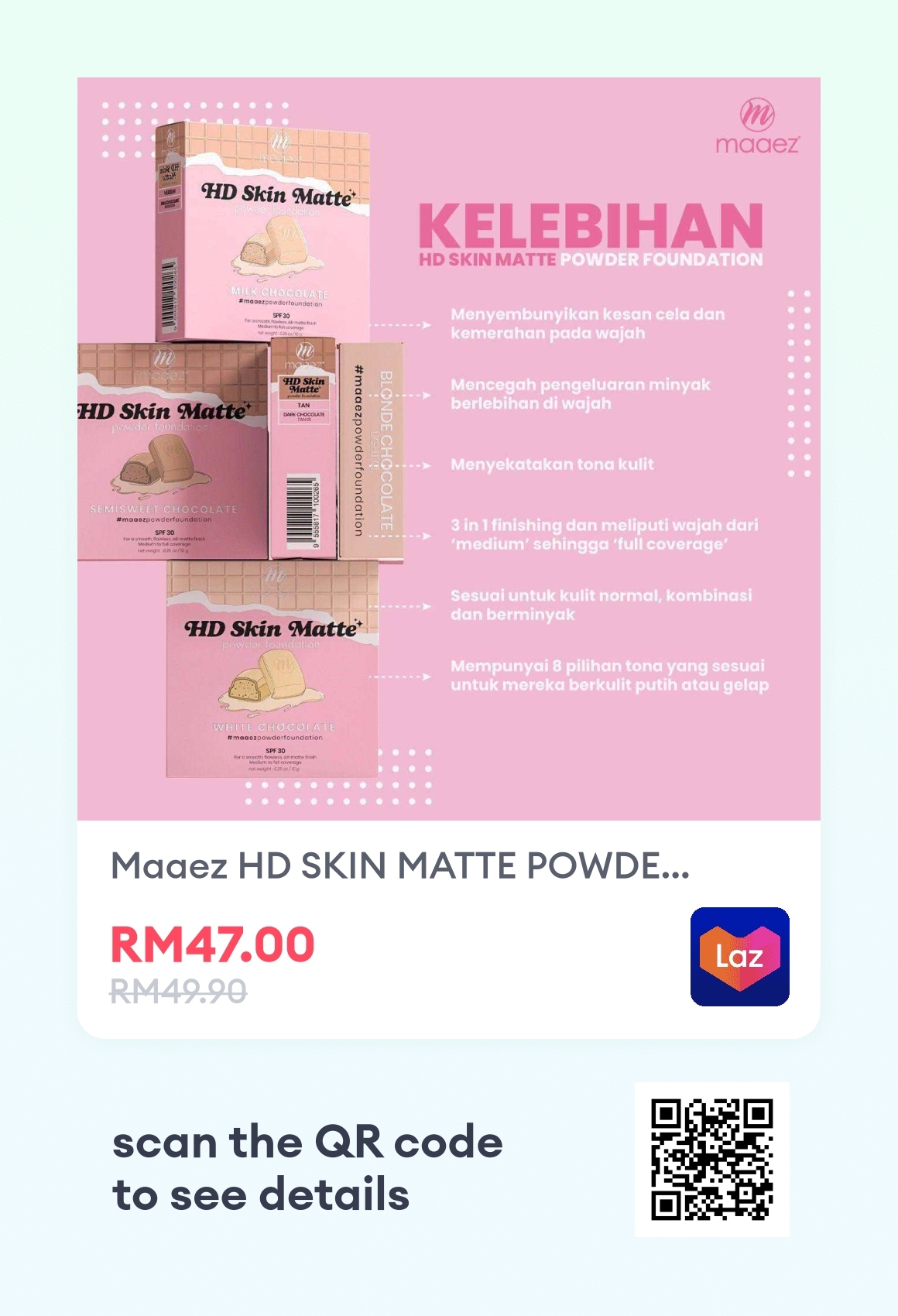 Maaez HD SKIN MATTE POWDER FOUNDATION MAAEZ FOUNDATION