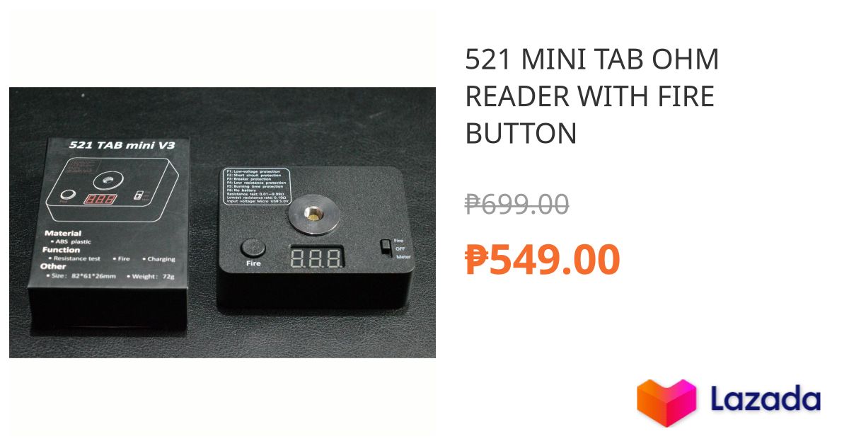 521 MINI TAB OHM READER WITH FIRE BUTTON