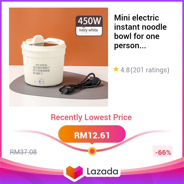 Mini electric instant noodle bowl for one person, portable dormitory instant noodle pot, small ...