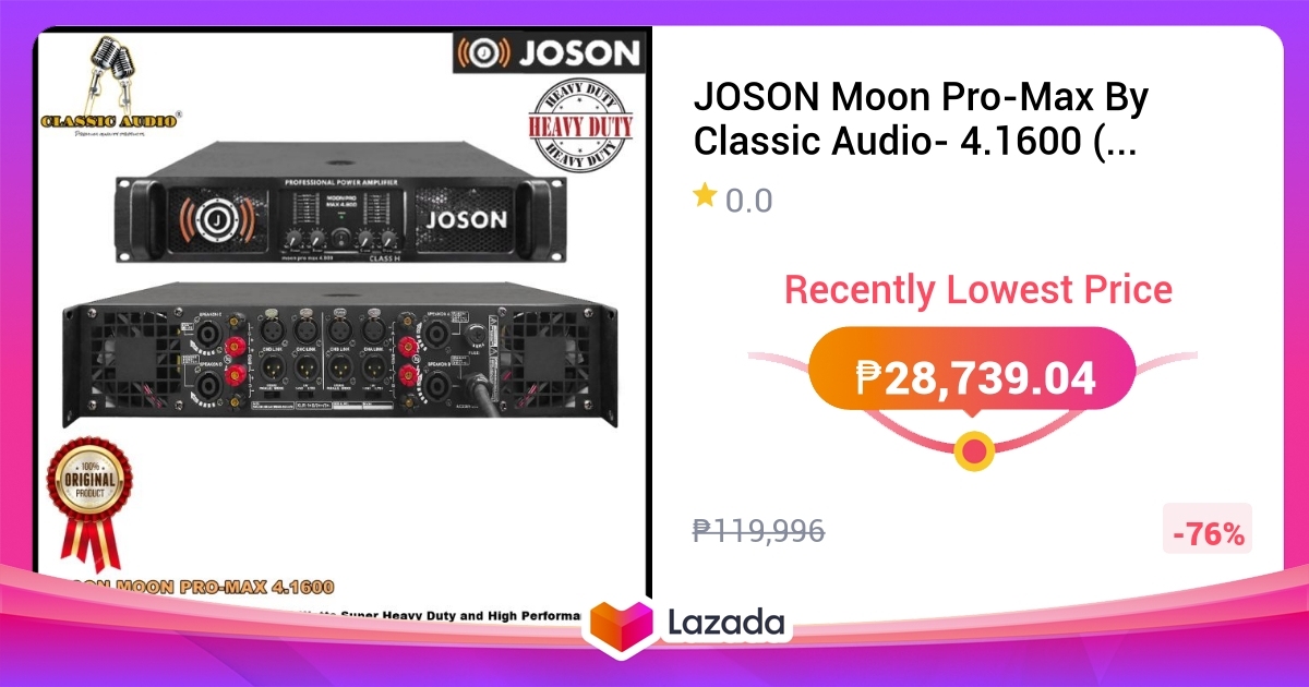 JOSON Moon Pro-Max By Classic Audio- 4.1600 (4 Channel Amplifier) Max ...