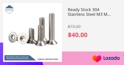 Ready Stock 304 Stainless Steel M3 M4 M5 M6 Countersunk Torx Head Bolt ...