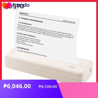 HPRT MT810 A4 Portable Paper Printer Thermal Printing Wireless BT Connect Compatible with iOS ...