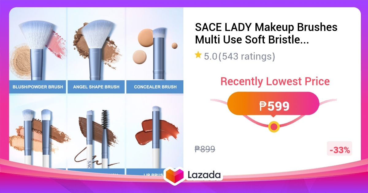 SACE LADY Makeup Brushes Multi Use Soft Bristles Makeup Brushes Set 1 ...