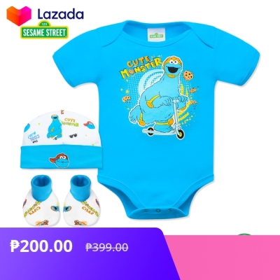 Sesame Street - Short Sleeves Bodysuit with Cap Booties Set ( Cookie ...