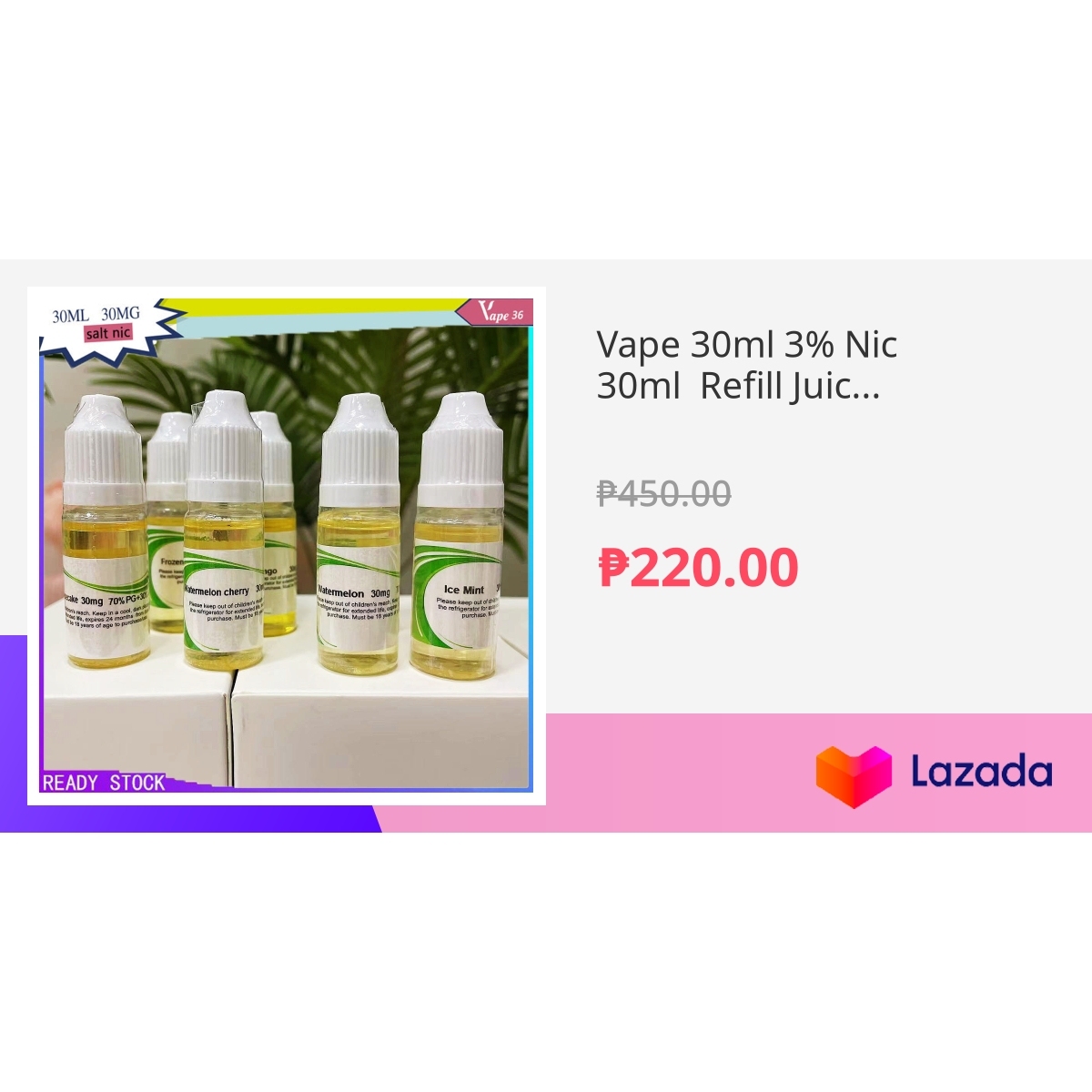 Vape 30ml 3% Nic 30ml Refill Juice Relx Infinity YOOZ Zalan Shift Case ...