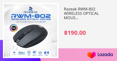 Razeak RWM-802 WIRELESS OPTICAL MOUSE Buttons 6D Resolution 1600 DPl ...