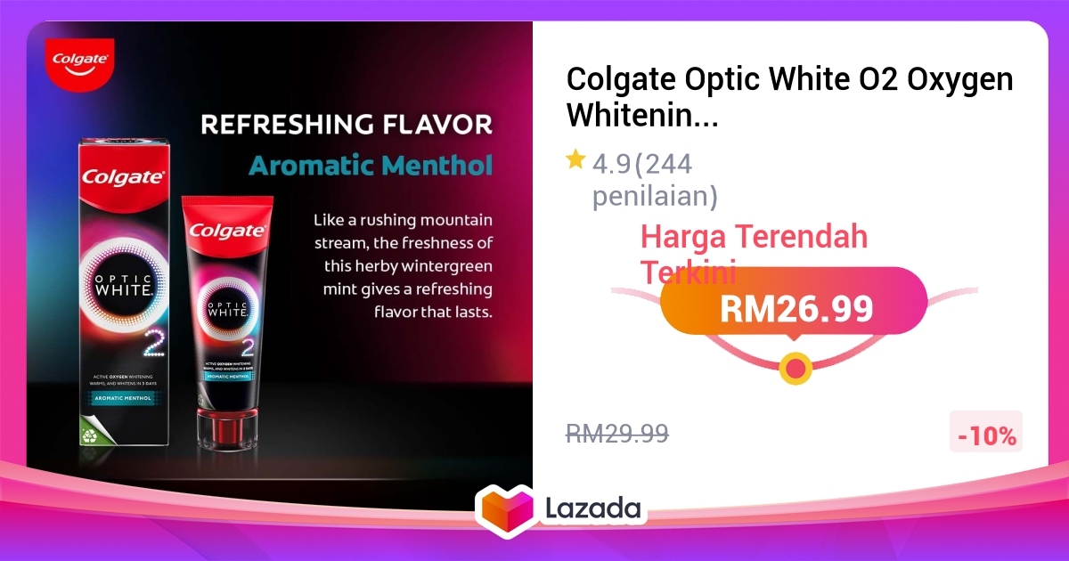 Colgate Optic White O2 Oxygen Whitening Toothpaste 85g