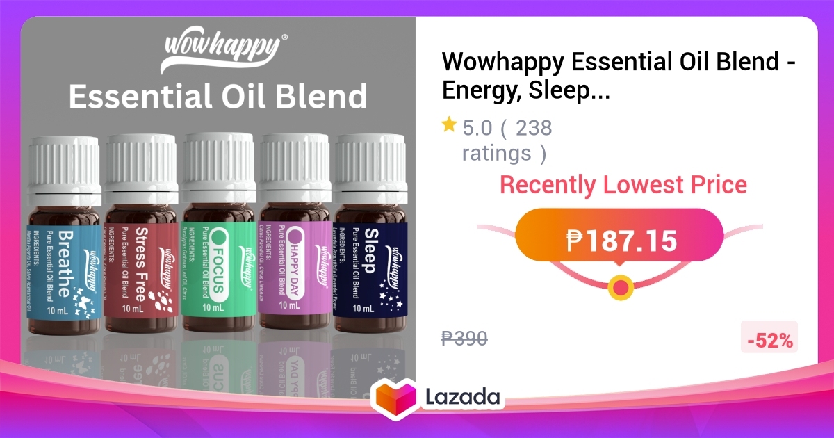 Wowhappy Essential Oil Blend - Energy, Sleep, Breathe, Stress free, Five Guards, Aphrodisiac