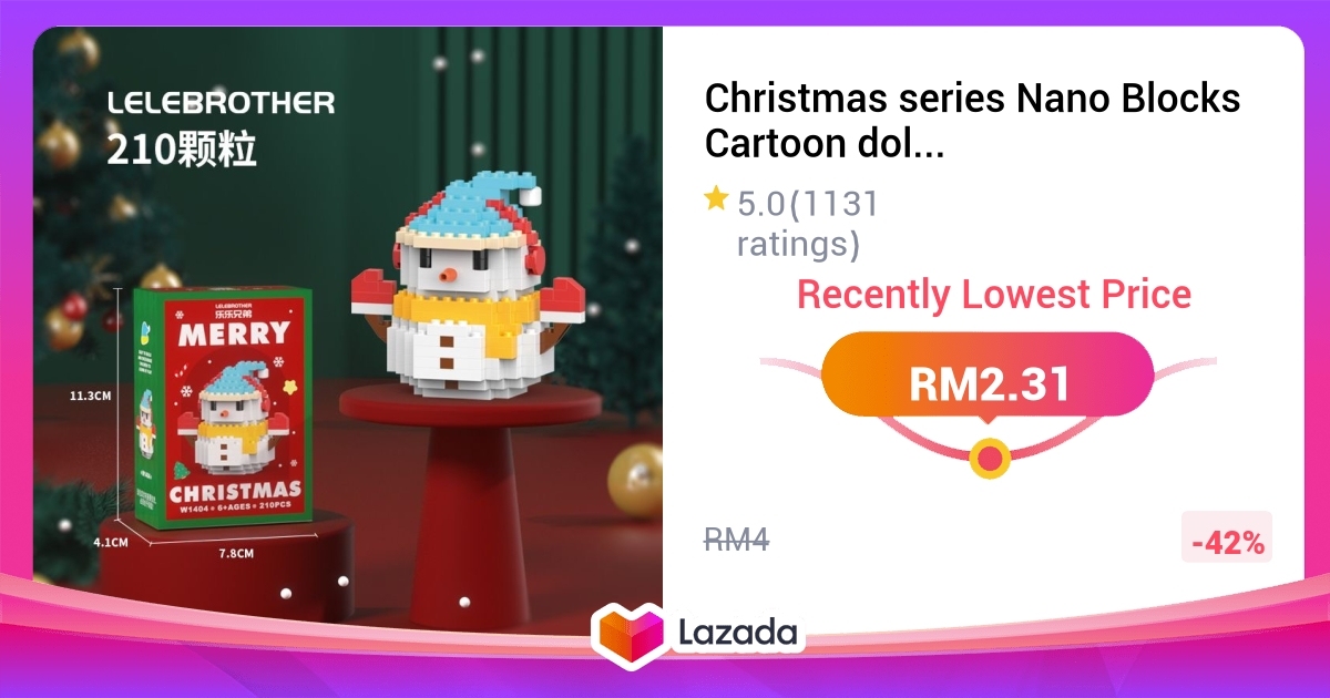 Christmas series Nano Blocks Cartoon doll Building Blocks santa claus ...