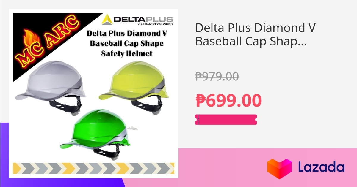 Delta Plus Diamond V Baseball Cap Shape Safety Helmet Original | MC ARC ...