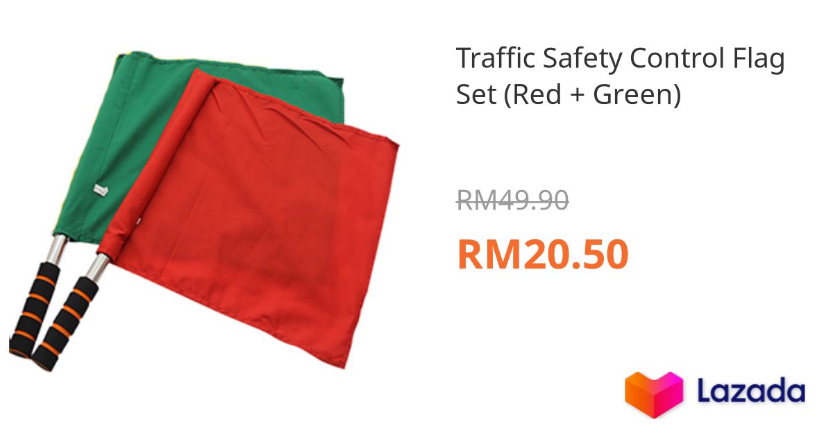 Traffic Safety Control Flag Set (Red + Green)