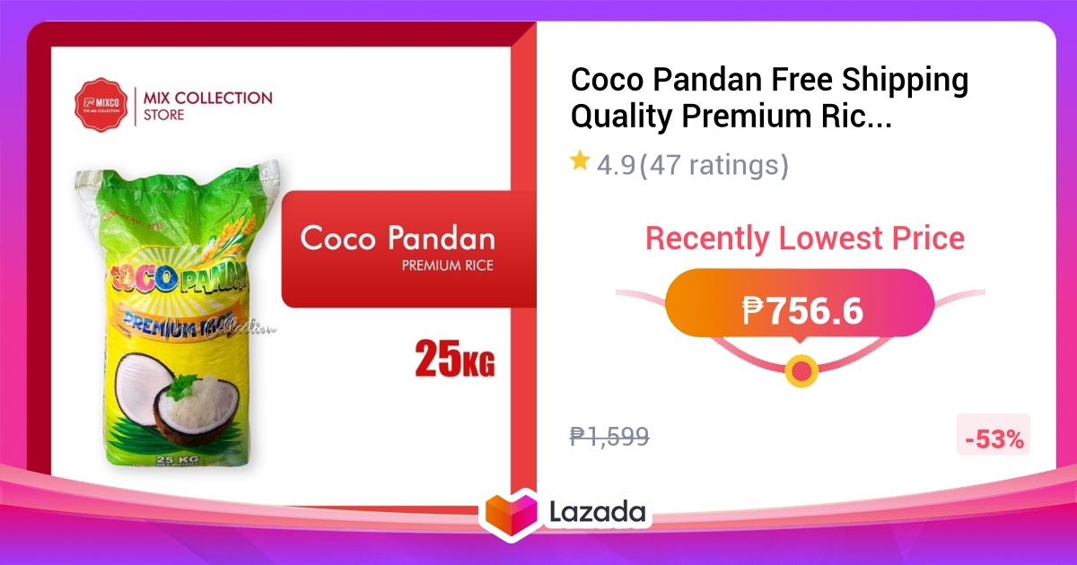 Coco Pandan Free Shipping Quality Premium Rice 25kg 10kilos 5KG
